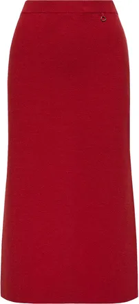 Moncler Moncler Wool & Cashmere Blend Midi Skirt, Women, Red, Size: L