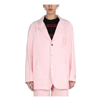 Raf Simons School Boy Denim Blazer - - Jackets - Damen - Rosa - S