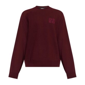 Dsquared2 Pull en laine avec logo brod&eacute; - Homme - Pulls - Rouge - Taille: XL