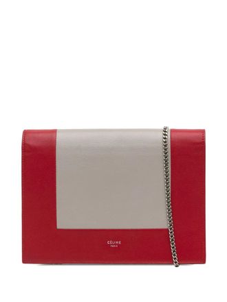 Celine 2017 Frame Portemonnaie aus Leder mit Kettenriemen - Rot