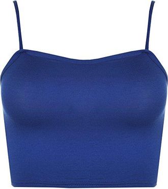 WearAll Camisole Bralet Crop débardeur Top à Sangles - Bleu Royal - 40-42