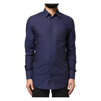 Dolce & Gabbana Blaues Karo Formelles Hemd - - Shirts - Herren - Blau - S