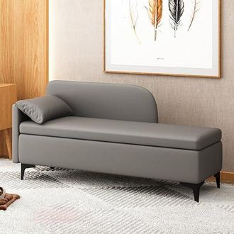 Generic Banc ottoman de rangement avec dossier pour chambre &agrave; coucher - Banc de rangement de 154,9 cm pour bout de lit - &Eacute;l&eacute;gant si&egrave;ge de chambre &agrave; coucher et