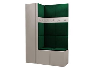 Mirjan24 Garderoben-Set Monati IX, Kleiderschrank, Schuhschrank mit 6 F&auml;cher, 2X Kleiderhakenbrett, Gepolstertes Paneel/Wandpaneel, 8 Doppelhaken, Flurgarderob