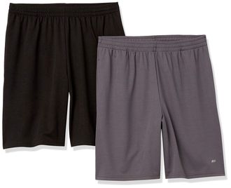 Amazon Essentials Herren Weit geschnittene Performance-Funktionsshorts (erhältlich in Big & Tall), 2er-Pack, Kohlegrau/Schwarz, L