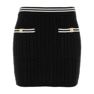 Alessandra Rich Gestrickter Minirock aus Baumwollmischung - - Skirts - Damen - Schwarzk - 2XS