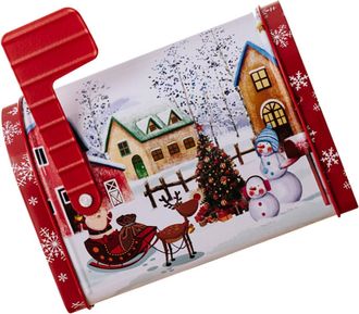 DOITOOL Weihnachtsdose aus Wei&szlig;blech mit Deckel Kleine Keks und Bonbondose In Briefkastenform Handliche S&uuml;&szlig;igkeitenbox f&uuml;r Festliche Aufbewahrung