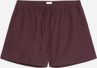 Arket Popeline-Shorts Mit Kordelzug -Braun