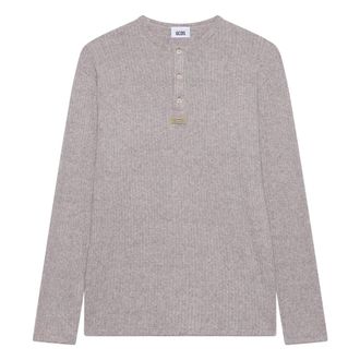 GCDS Patch Logo Serafino Langarmshirt - - Tops - Herren - Grau - M