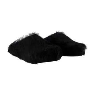 Marni Mens Fussbett Sabot Slipper Black Calfskin