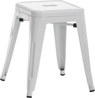 Clp Tabouret Armin I Tabouret métallique empilable et Facile dentretien I Tabouret empilable pouvant Supporter jusquà 200 kg, Couleur:Blanc