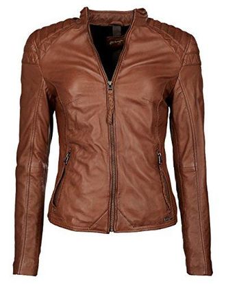 Maze Brightwater Veste en cuir pour femme, cognac, M