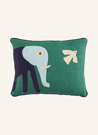 Jonathan Adler Jonathan Adler Dekokissen Playa Elephant Aus Leinen gruen
