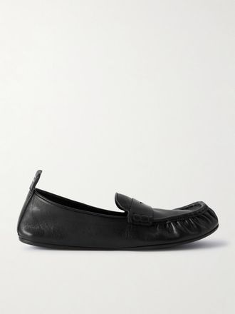 Acne Studios Mocassins En Cuir Texturé - Noir