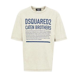 Dsquared2 Lockeres Logo-T-Shirt - - Tops - Herren - Beige - M