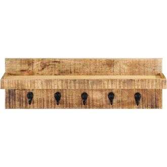 vidaXL Wandgarderobe 60 x 15 x 20 cm Raues Mango-Massivholz Vidaxl