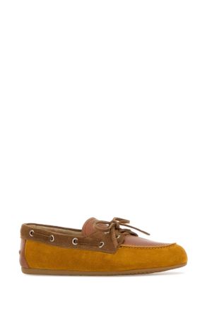 Miu Miu Womens Multicolor Leather And Suede Loafers Whiskycognac Mocassini