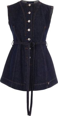 Sportmax Femme, Tops, Bleu, Taille: 34 FR Spddominio Top