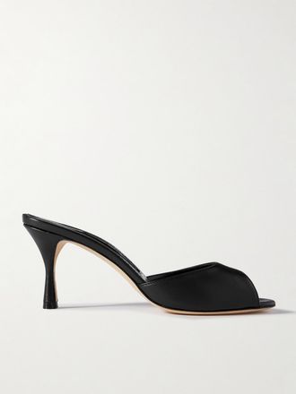 Manolo Blahnik Mules En Cuir Jada 70 - Noir