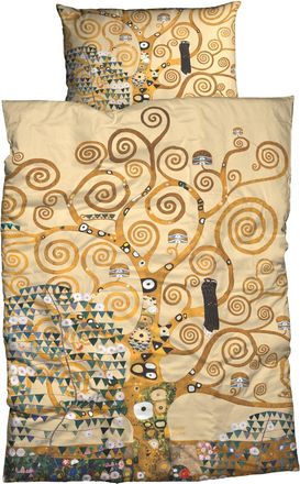 Casatex Mako-Satin Bettwäsche Lebensbaum Beige 135x200 cm + 80x80 cm