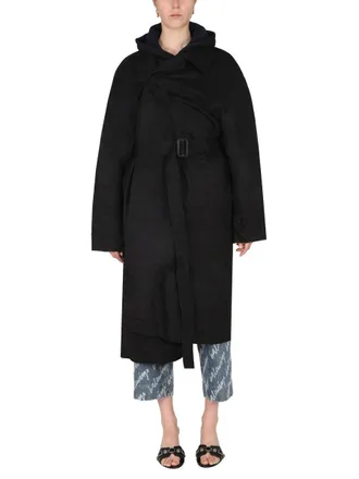 Balenciaga Oversize Carcoat Coat - Black
