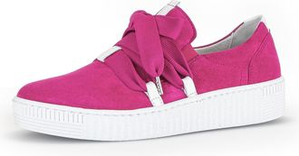 Gabor Damen Low-Top Sneaker, Frauen Halbschuhe,Wechselfußbett,Best Fitting,straßenschuhe,Strassenschuhe,Sportschuhe,pink/Weiss,38.5 EU / 5.5 UK