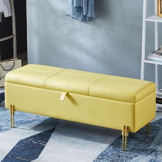 Generic Schuhbank for Den Eingangsbereich - Grüne Ottoman-Bank Mit Stauraum Aus Kunstleder for Schlafzimmer, Wohnzimmer (80 X 40 X 45 cm, 31 X 16 X 18 Zoll)(Y