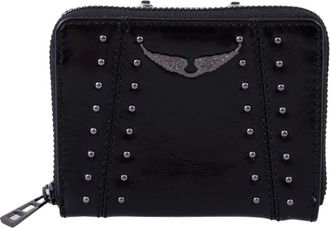 Zadig&Voltaire Femme, Accessoires, Noir, Taille: ONE Size Mini ZV Vintage Patent Studs Wallet