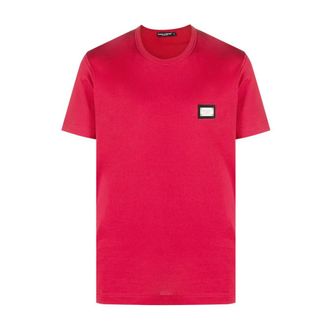 Dolce & Gabbana Casual T-Shirt mit einzigartigem Design - - Tops - Herren - Rot - M