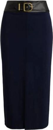 Ralph Lauren Jupe midi crayon en ponte avec boucle - Femme - Jupes - Bleu - Taille: 32 FR