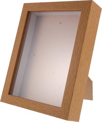 Hemobllo Trockenblumen Bilderrahmen aus MDF mit Holzoptik Selbstgemacht Schattenbox mit Hohlraum zur Pr&auml;sentation von Erinnerungen 3D Displayrahmen f&uuml;r Wohnrau