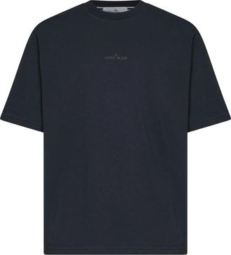 Stone Island T-shirt en coton - Homme - Tops - Bleu - Taille: XL