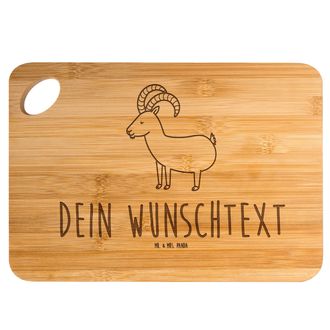 Mr. & Mrs. Panda Personalisiertes Schneidebrett Sternzeichen Steinbock - Personalisierte Geschenke, Selbst Gestalten, Brett, Fr&uuml;hst&uuml;cksbrett, Bock, Steinb&ouml;cke, Ziege, 