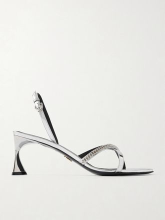 Stella McCartney Sandales &Agrave; Brides Arri&egrave;re Effet Miroir &Agrave; Ornements Elsa - Argent&eacute;