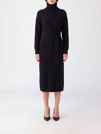 Liu Jo Robe midi en maille de laine m&eacute;lang&eacute;e &agrave; col roul&eacute; avec ceinture