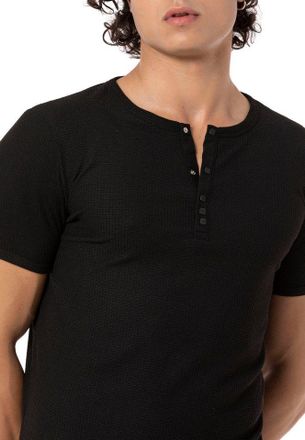 Red Bridge T-Shirt mit Henley-Ausschnitt Kurzarmshirt mit Knopfleiste