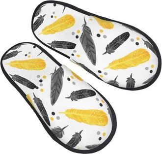Generic Pantoufle Maison Texture Textile &Agrave; Plumes Chaussons Maison Antid&eacute;rapantes Hiver Chaussures Chaudes Confortable Hiver Pantoufles Pour Camping Chambre V
