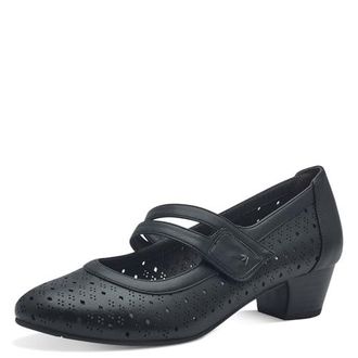 Jana Escarpins Femme avec Fermeture Velcro Vegan, Black, 39 EU