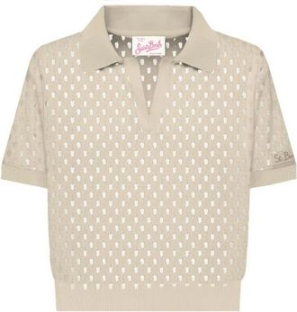 MC2 Saint Barth Femme, Tops, Beige, Taille: 42 FR polo poliestere