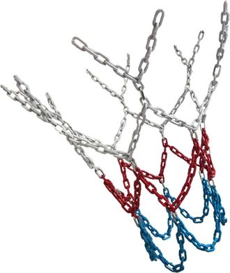 Cabilock Buntes Basketballnetz aus Robustem Karbonstahl Kettengliedern Wetterfestes Outdoor Ersatznetz für Basketballkorb Langlebiges Metallnetz mit Klarem Kla