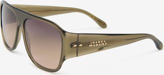 Isabel Marant Lunettes De Soleil Mikala - Femme - Olive / Gris Vert - - Isabel Marant