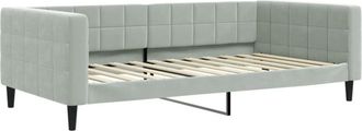 vidaXL Tagesbett Hellgrau 100x200 cm Samt Vidaxl