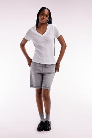 Eden Park T-shirt En Coton Pima C&ocirc;tel&eacute; Blanc Coupe Ajust&eacute;e