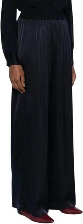 Forte_Forte Femme, Pantalons, Bleu, Taille: 40 FR Pantalone Elastico Loose Raso Seta Stretch Shiny