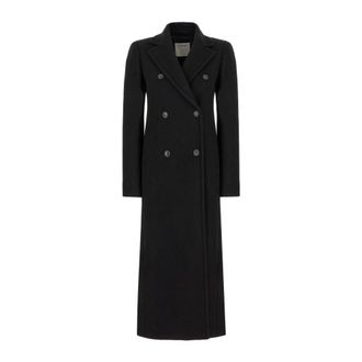 Sportmax Femme, Manteaux, Noir, Taille: 34 FR Comune Double-Breasted Coat