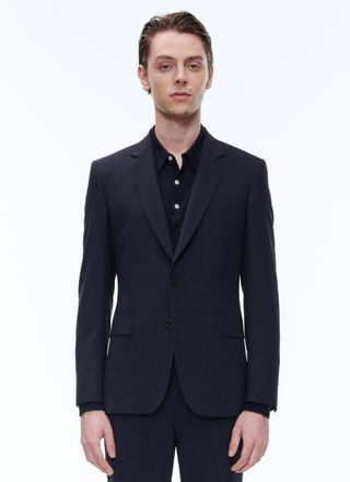 Fursac Veste en toile de laine bleu marine - Taille 44 - Homme