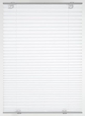 Gardinia Store Pliss&eacute; Solo avec Ventouses, Store Pliable Opaque, Toutes Les pi&egrave;ces de Montage incluses, 2 Rails de Guidage en Aluminium, Blanc, 90 x 130 cm (Lx