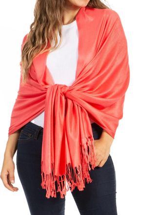 Sakkas 78 x 28 Eco-Friendly Bamboo Rayon weiche Fest Pashmina Schal/Wrap/Stola - Coral