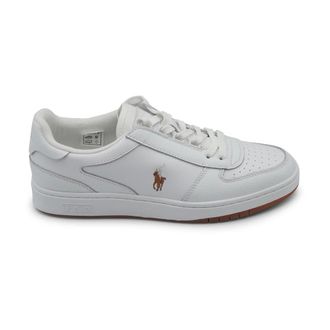 Ralph Lauren Homme, Chaussures, Blanc, Taille: 46 EU Baskets Basses en Cuir Court