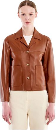 Vicolo Femme, Vestes, Brun, Taille: 42 FR Blouson Court en Cuir